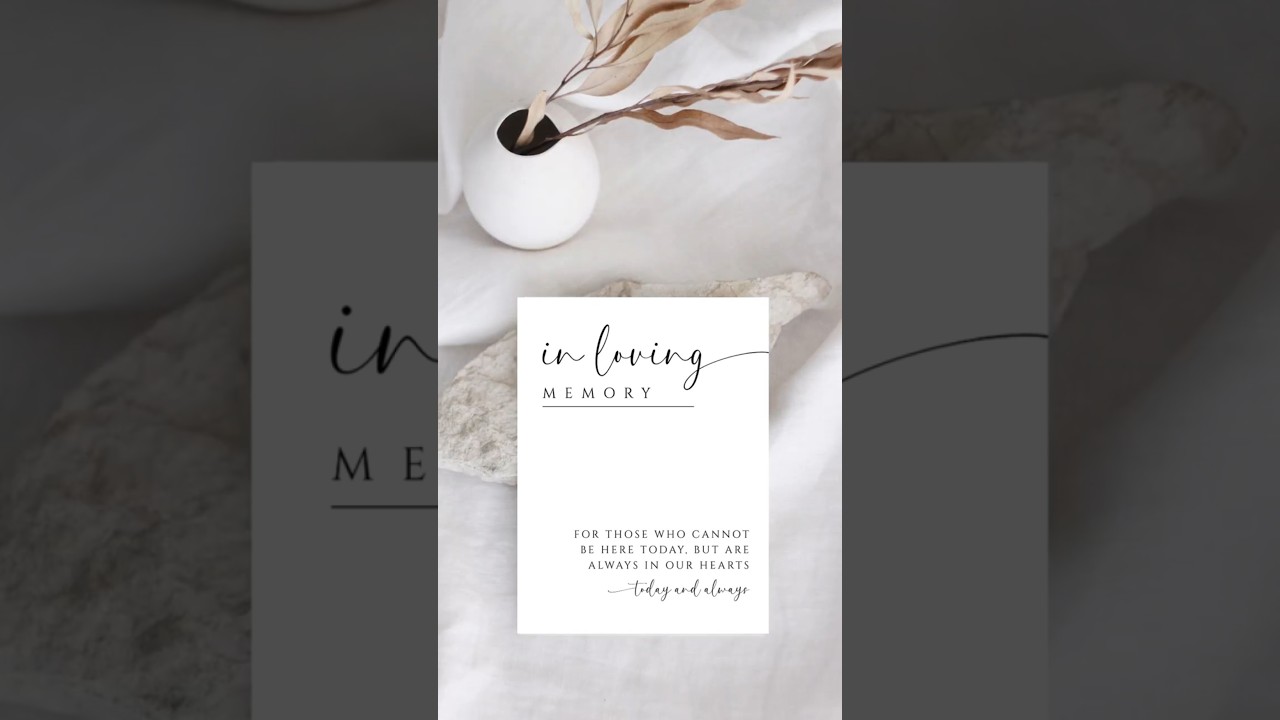 In Loving Memory Wedding Sign | Elegant Printable Template for Your Big Day