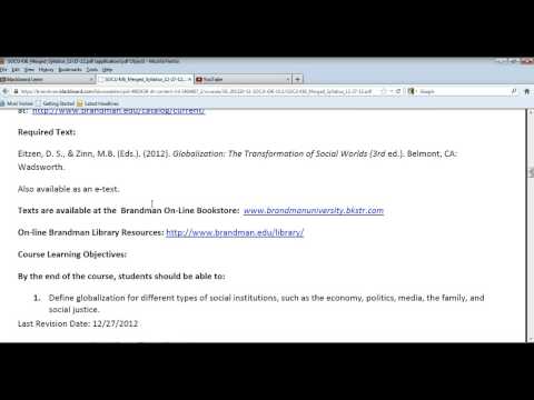 About the Course: SOCU 436 "Course Information" Part I