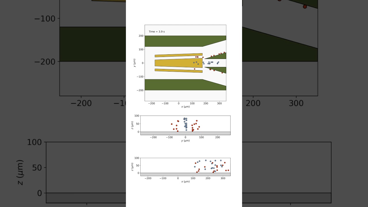 Microfluidic Cell Sorter Simulation #science  #microfluidics   #simulation #python #github