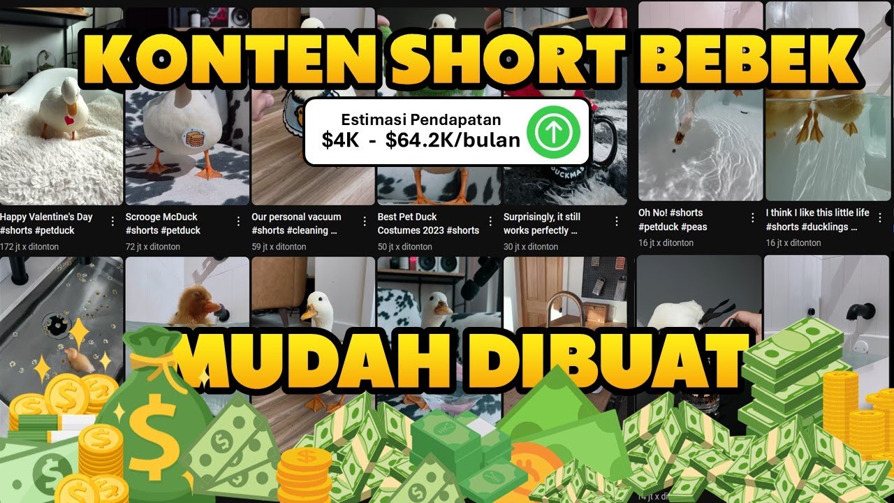 IDE KONTEN YOUTUBE MUDAH DI BUAT, KONTEN YOUTUBE SHORT BEBEK