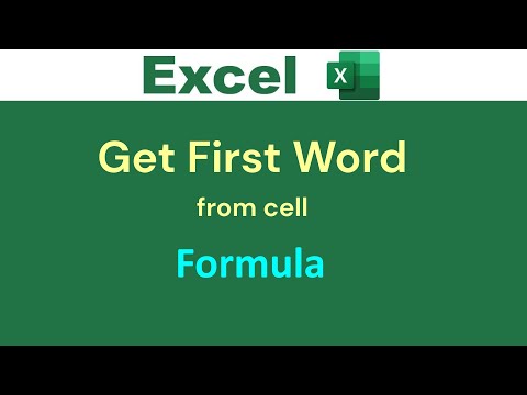 Formula to Get a First Word from a Cell in Excel