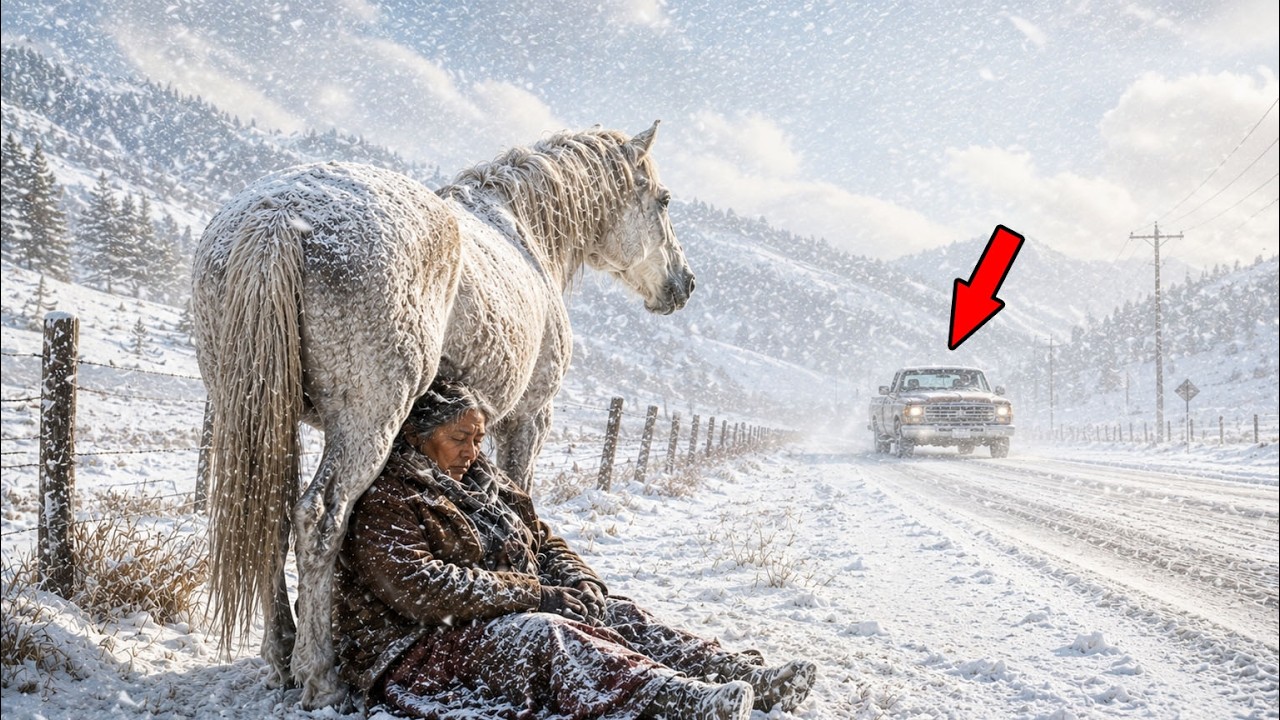 A Native Woman Left to Freeze in a Blizzard — Her Horse Refused to Leave… Until a Cowboy Stopped