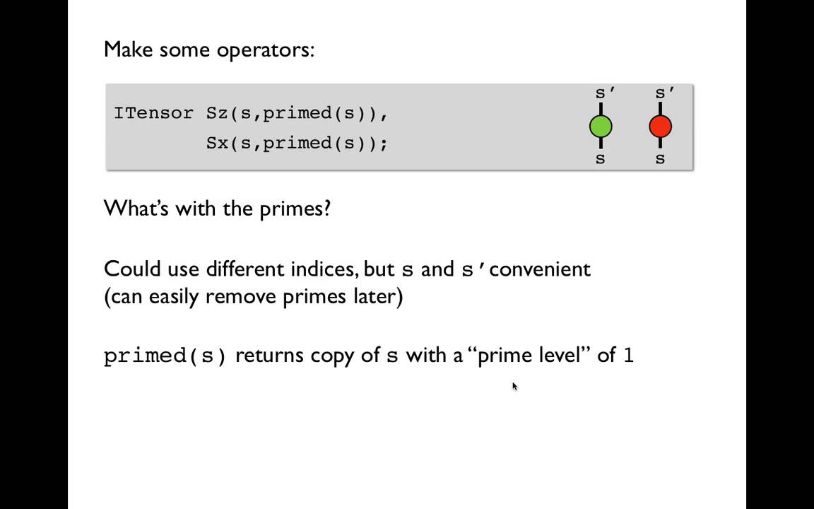 ITensor Tutorial: One.