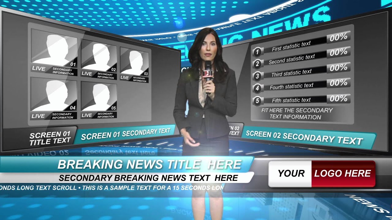 Virtual Studio TV Set - After Effects Template with Tutorial