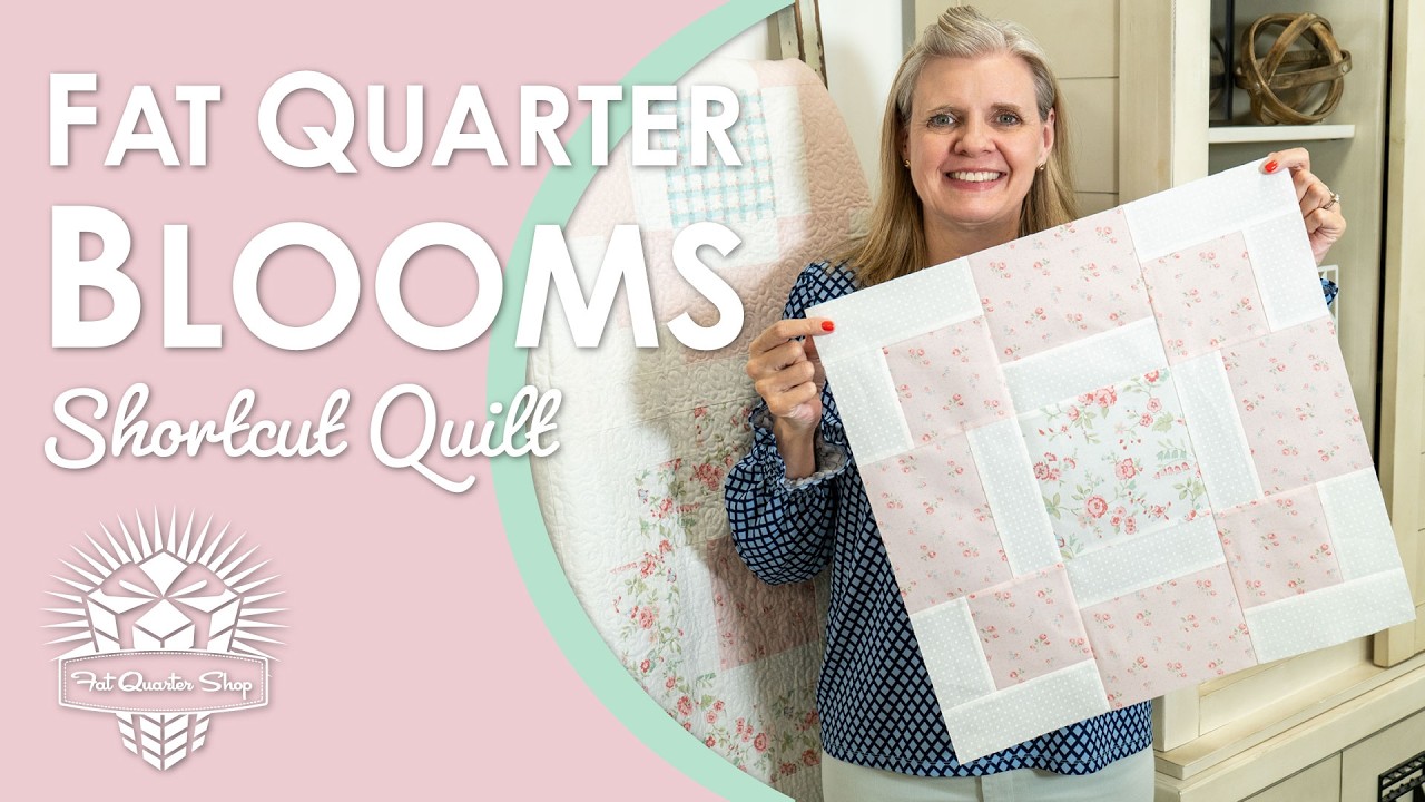 Fat Quarter Blooms Quilt 🌸 FREE Pattern | Disappearing Four-Patch Shortcut Quilt Tutorial