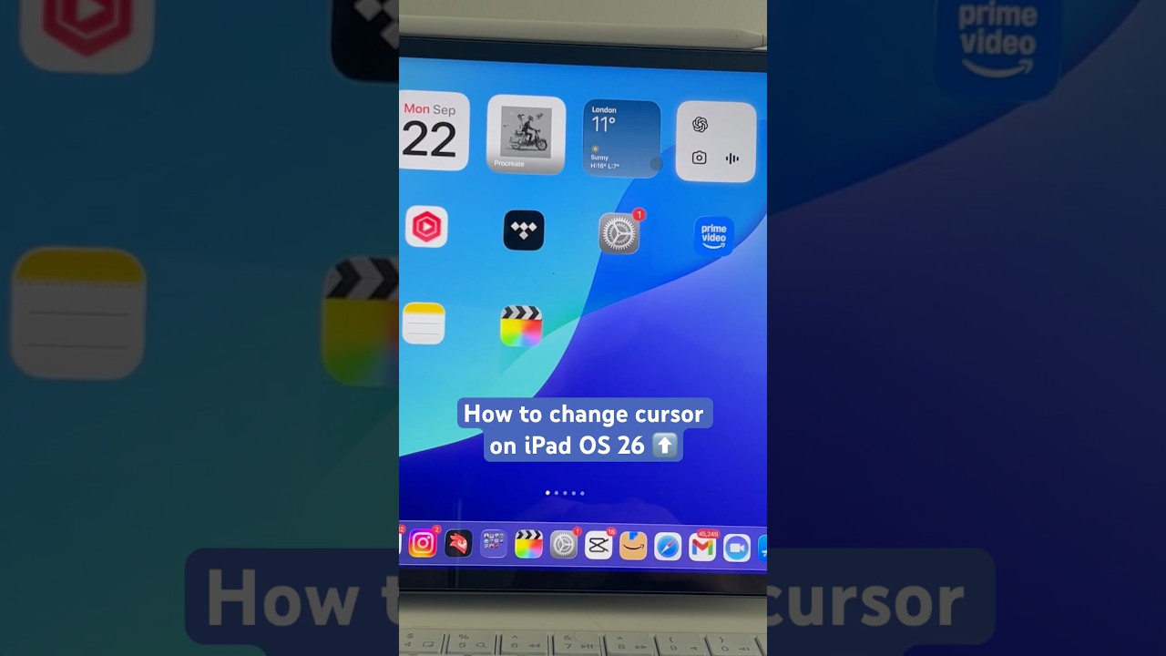 How to change cursor iPad OS26 #ipad #ipadpro #appleipad #ipados26