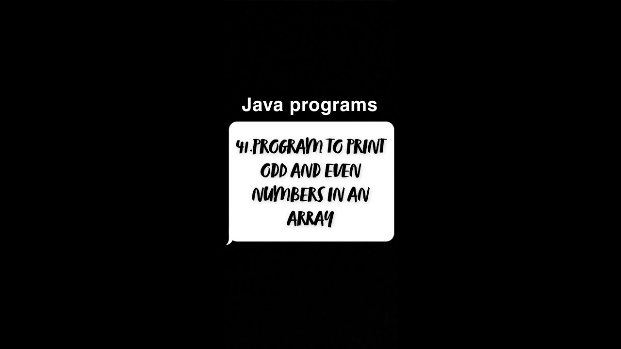 Program to print odd and even numbers from an array#java #coding #programming