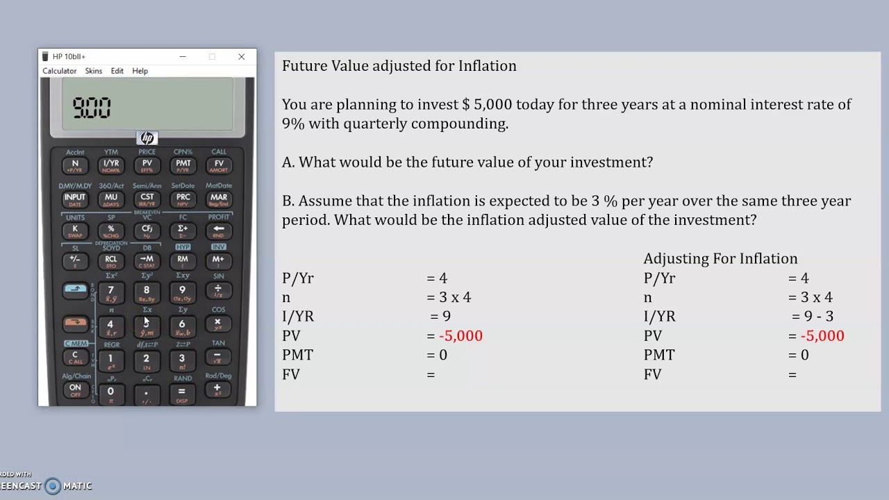Future Value Adjusted for Inflation