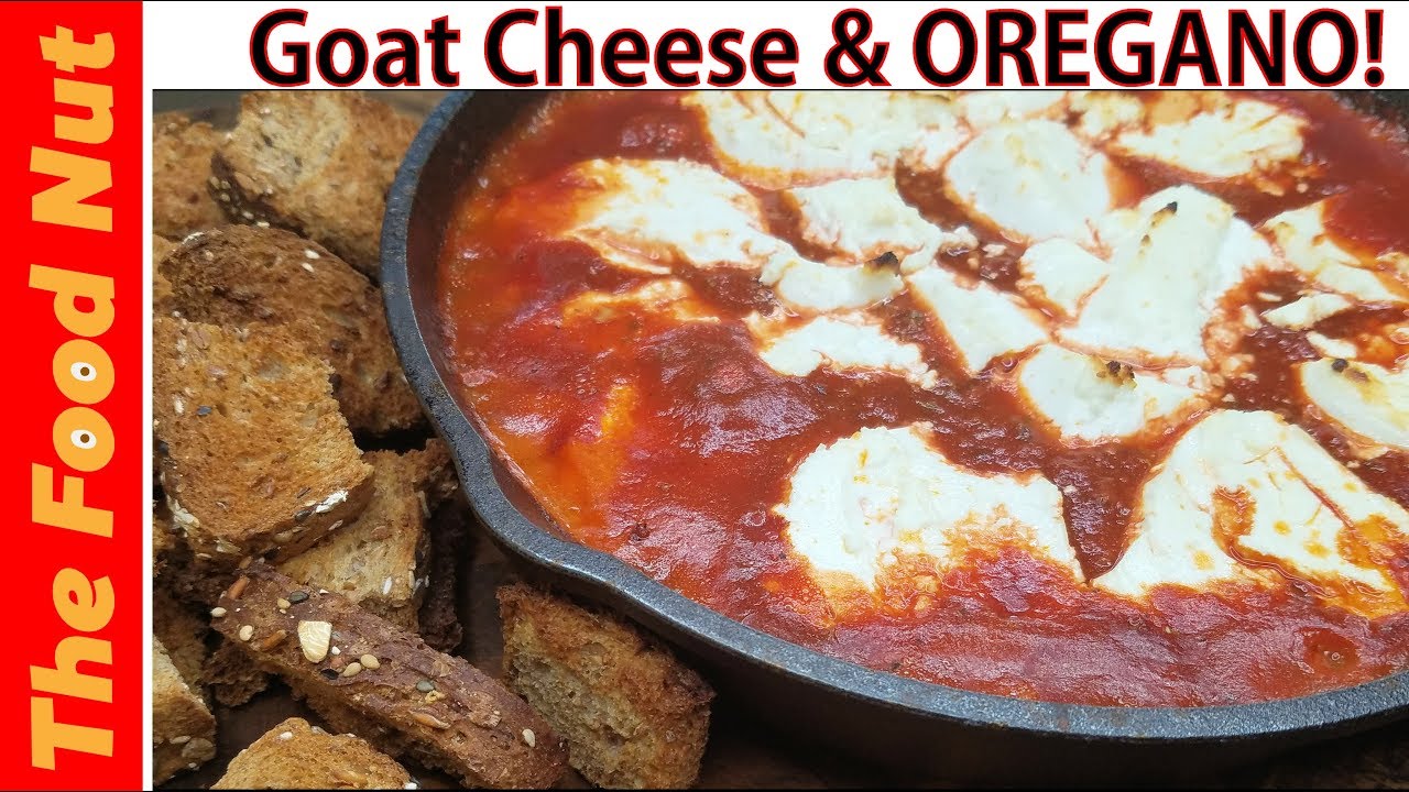 Baked Goat Cheese Dip Appetizer With OREGANO and Marinara Sauce