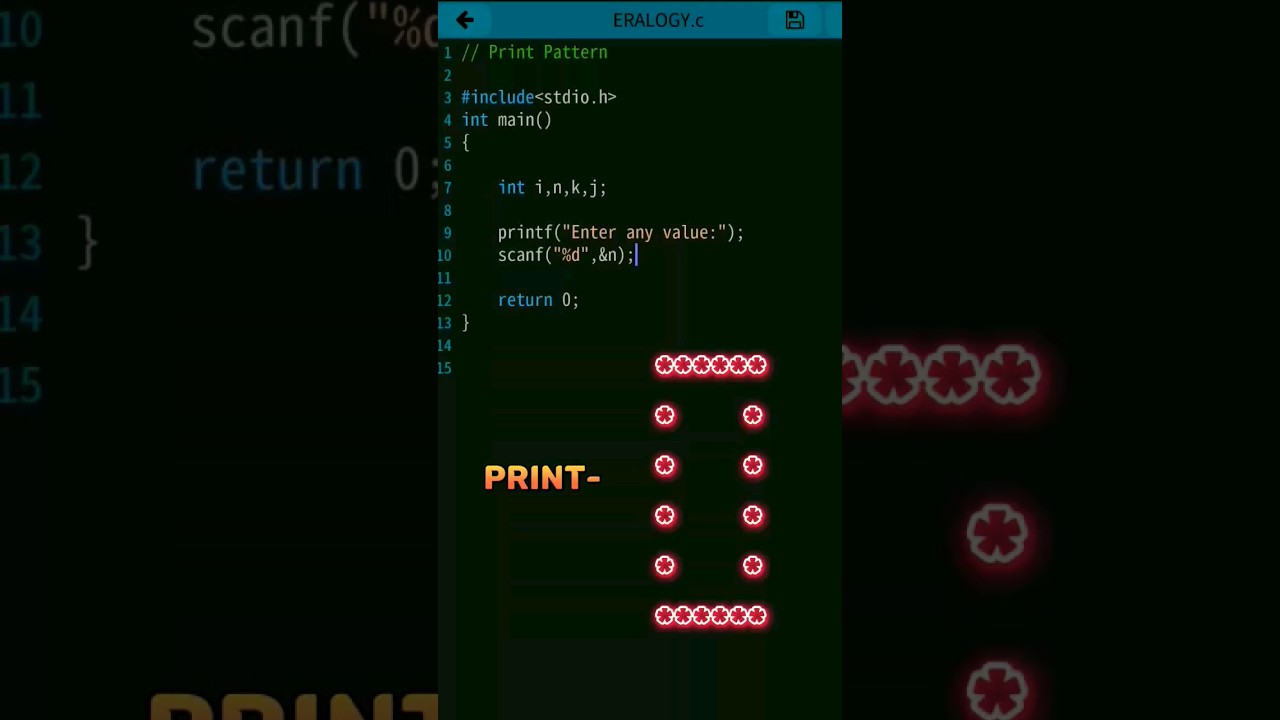 Print Pattern in C | c programming |14| #c #problem #coding @cursedwizard