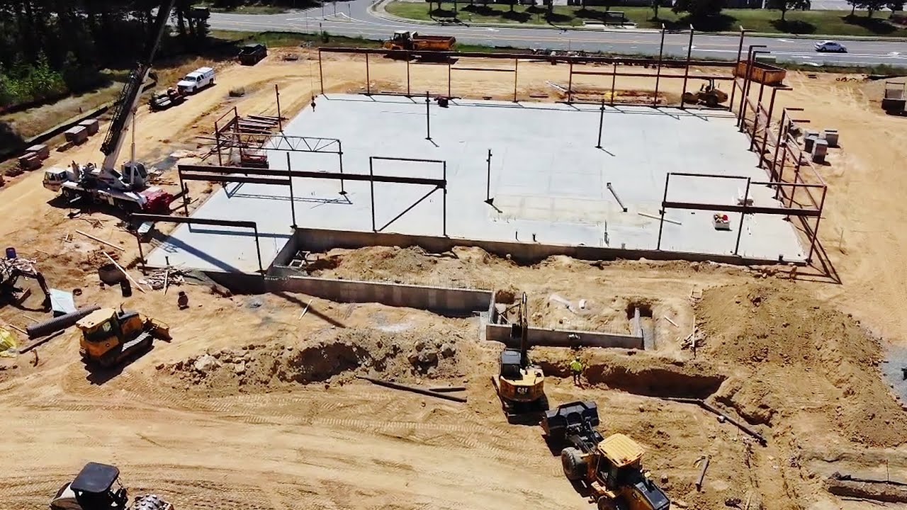 Aldi Grocery Store Construction Shows Concrete and Steel - Hillsborough, NC