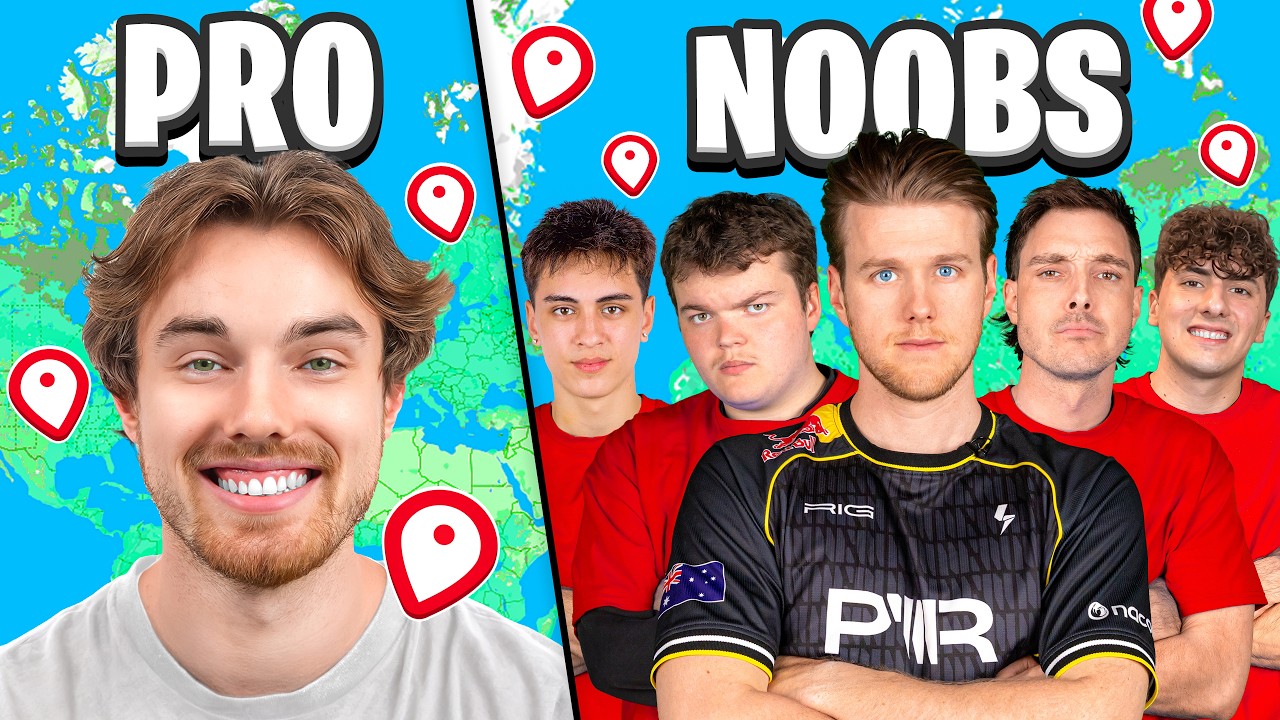 5 NOOBS vs 1 PRO in GEOGUESSR!