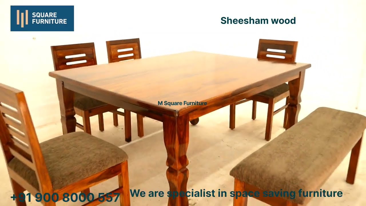 6 seater Sheesham wood dining set