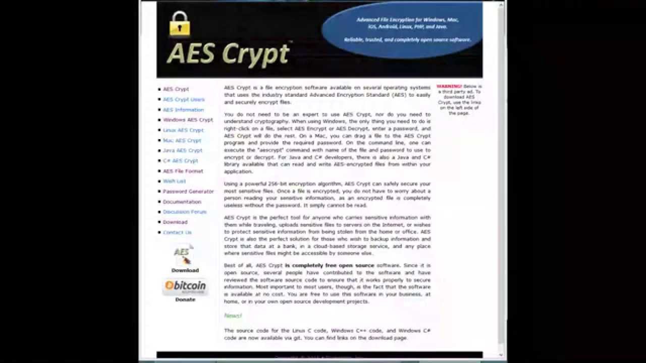Windows Version: AES Crypt Tool