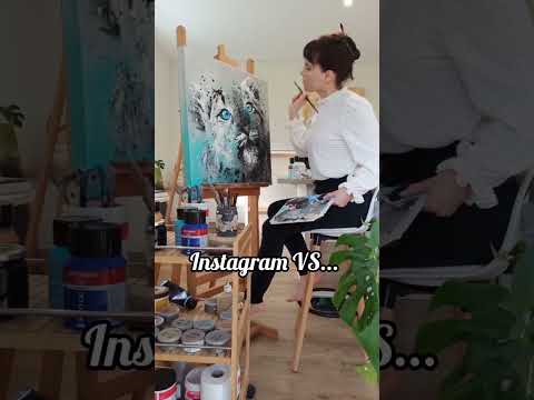 👉 Les réseaux VS la réalité 😄 #artiste #art #atelier #peinture #peintre #artanimalier