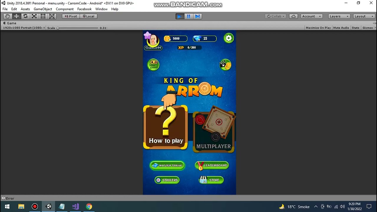 Unity3D Multiplayer Carrom game source code Quick Setup Tutorial