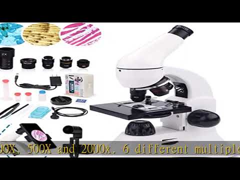 USCAMEL Microscope for Adults Kids Students, 100X-2000X Biological Compound Monocular Microscopes K