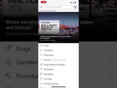 Medscape App, the back button
