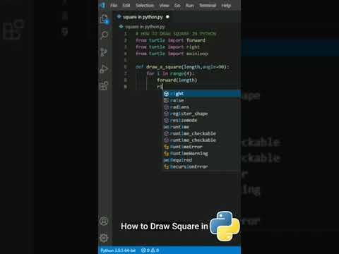 How to draw square shape in python turtle//How to print square in python//Code Producer//py #Shorts