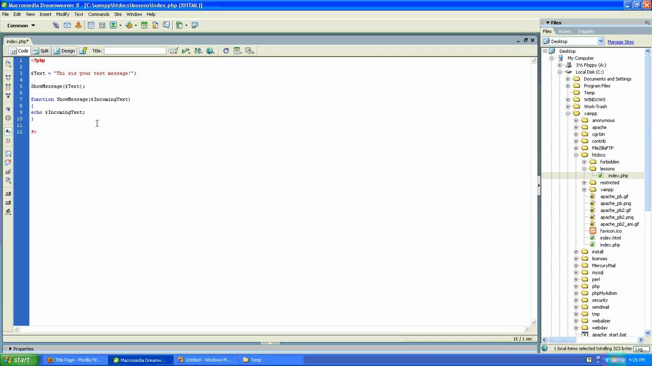 How to pass a value to a PHP function