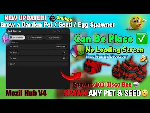 [🛠] NEW UPDATE Pet & Seed & Egg Spawner Grow a Garden 🍏 Script - Mozil Hub V4 | PLACEABLE | KEYLESS