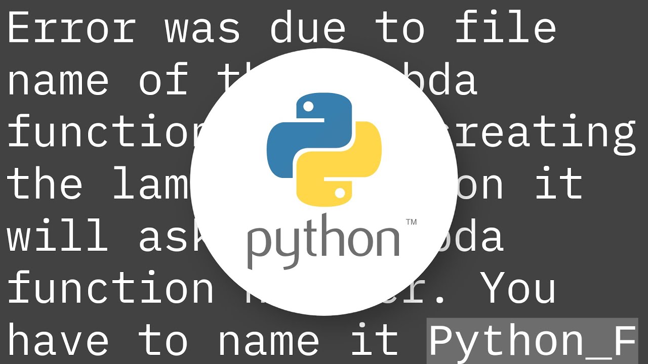 AWS error from Python: No module named lambda_function