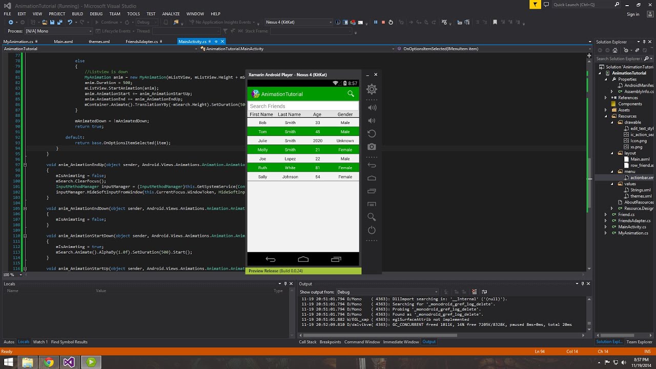 Xamarin Android Tutorial   14   Animating Views