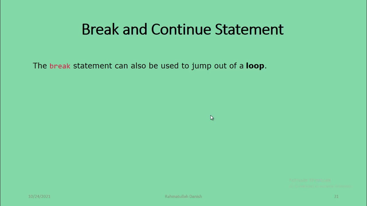 Basic-Java Break & Continue statement #017