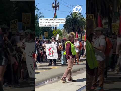 Anti-war demonstrators protest in San Francisco over US air strikes