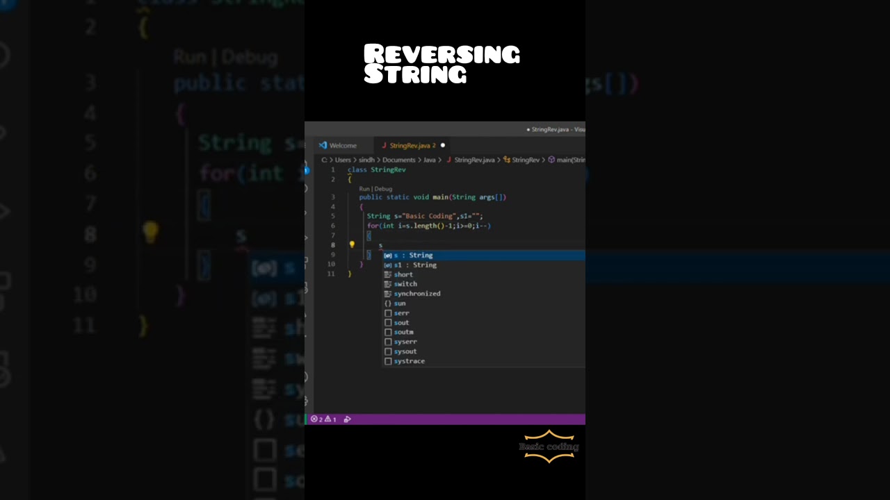 Program to reverse a String using Java | Java tutorial | Basic Coding | Strings in Java|