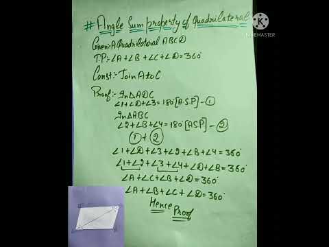 Angle sum property of a quadrilateral