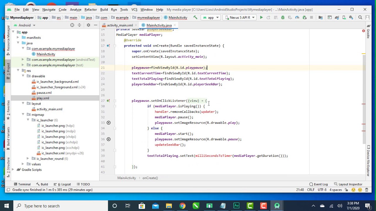 Playing your own url song by creating media player in android studio.