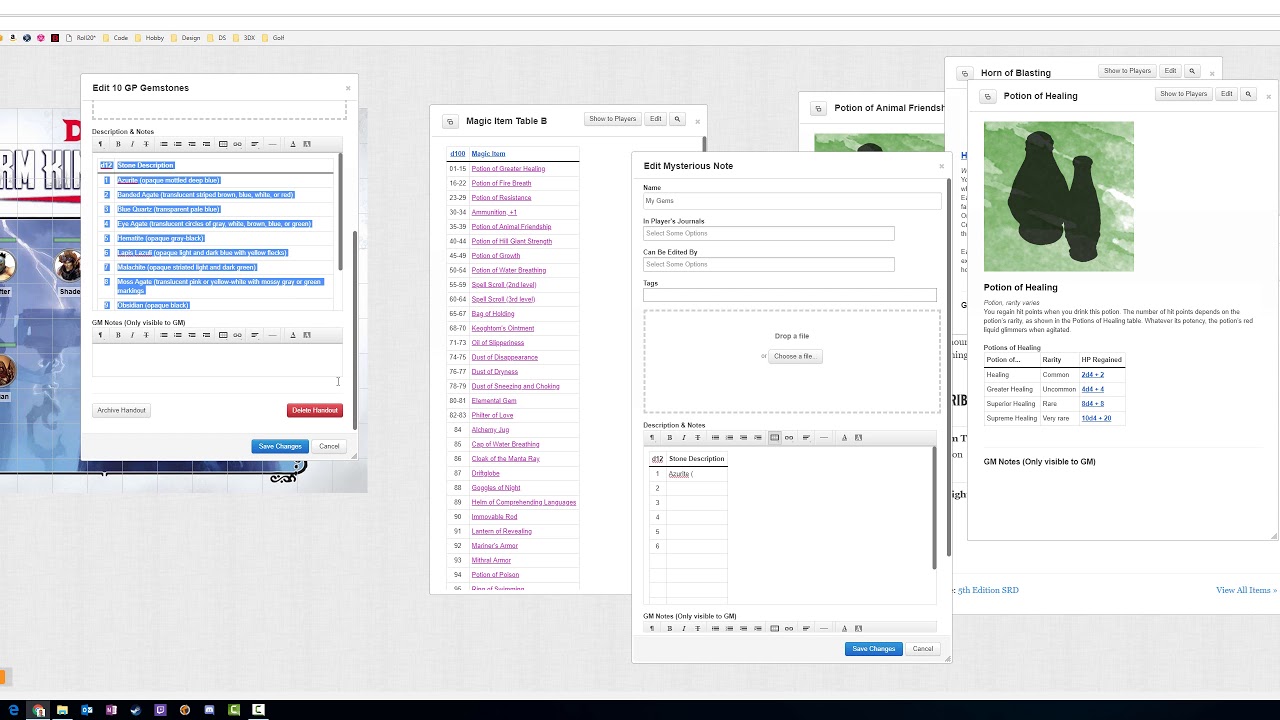 How to Set Up Clickable Rollable Tables in Roll20