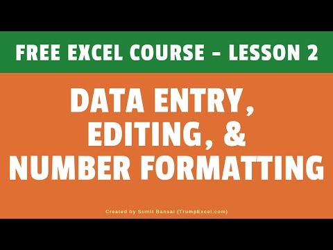[FREE Excel Course] Lesson 2 - Data Entry, Editing, and Number Formatting