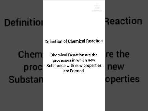 Definition of Chemical Reaction