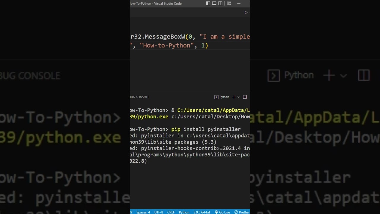 GHow to convert any Python file to .EXE.....#python #code #software #coding #programming #learncode