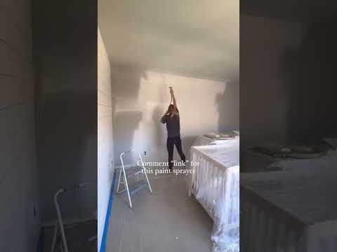 Spraying an entire room in less than 30 minutes with this Paint sprayer