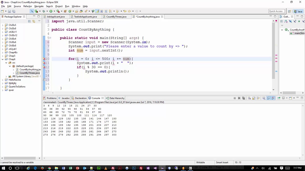 Java Programming 1 - Chapter 6 Exercise 2
