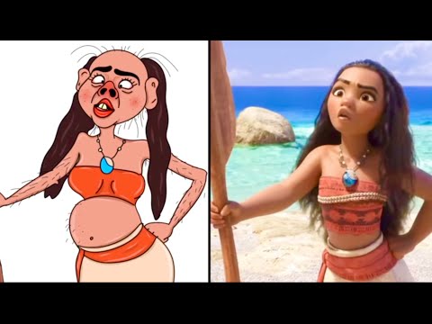 Moana & Maui funny face memes π baby Moana drawing meme π funny art