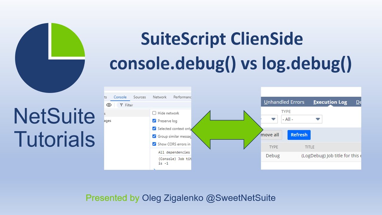 NetSuite Tutorial SuiteScript Client Side console.debug() vs log.debug() Difference Explained