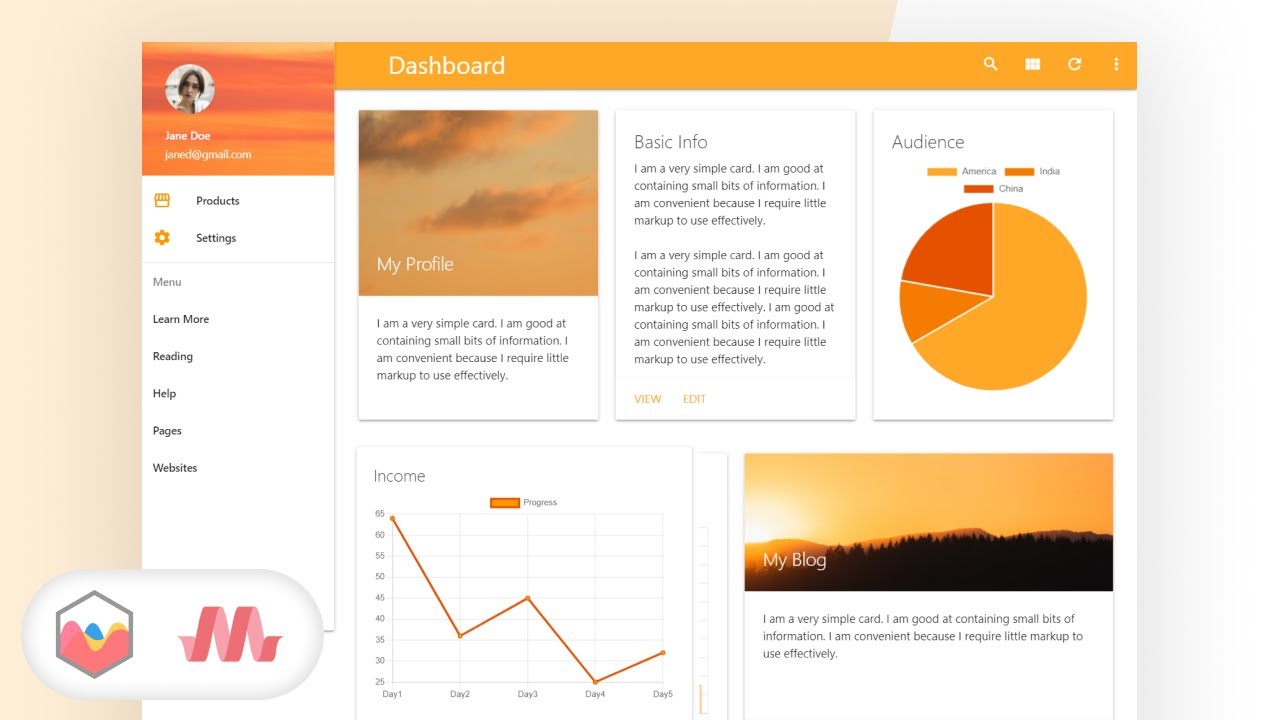Build A Responsive Dashboard In 5 Minutes With Materialize & Chart JS.