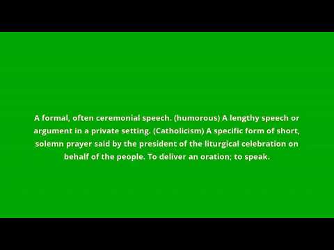 what is the meaning of oration