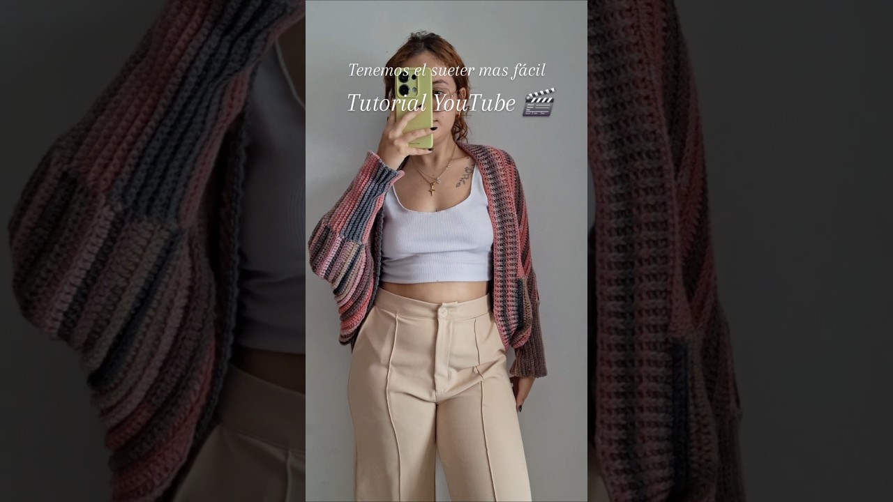 TUTORIAL SUETER a CROCHET ✨️Cardigan Paso a Paso SUPER FACIL #crochet #sueter #crocheting