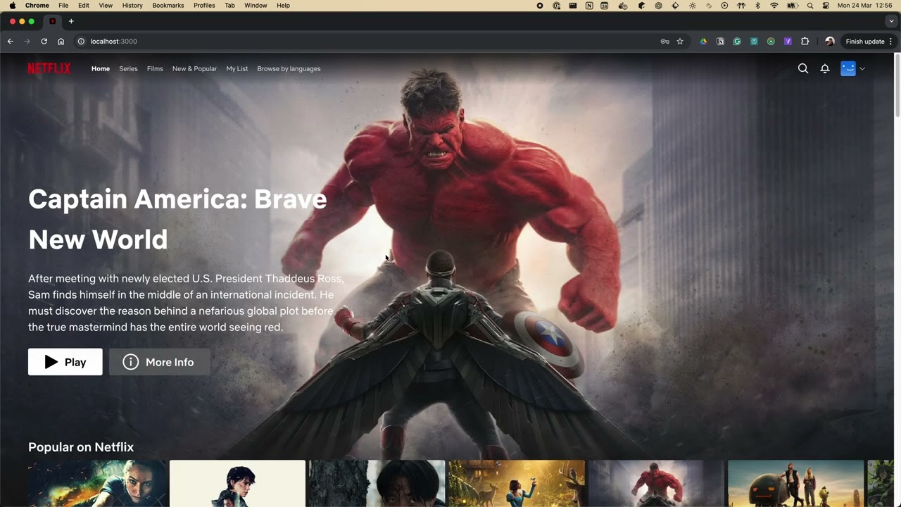 Netflix clone - Next.js, React, Typescript - Demo