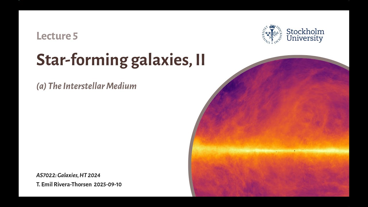 Galaxies Lecture 5 (a), Fall 2025