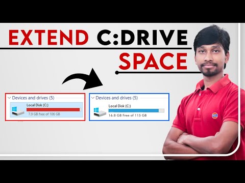 C Drive Ke Size Ko Kaise Badhaye | How To Extend C Drive In Windows 10,8,7