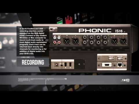 Phonic IS16 Digital Mixing Console with Color Touchscreen and | Reverb