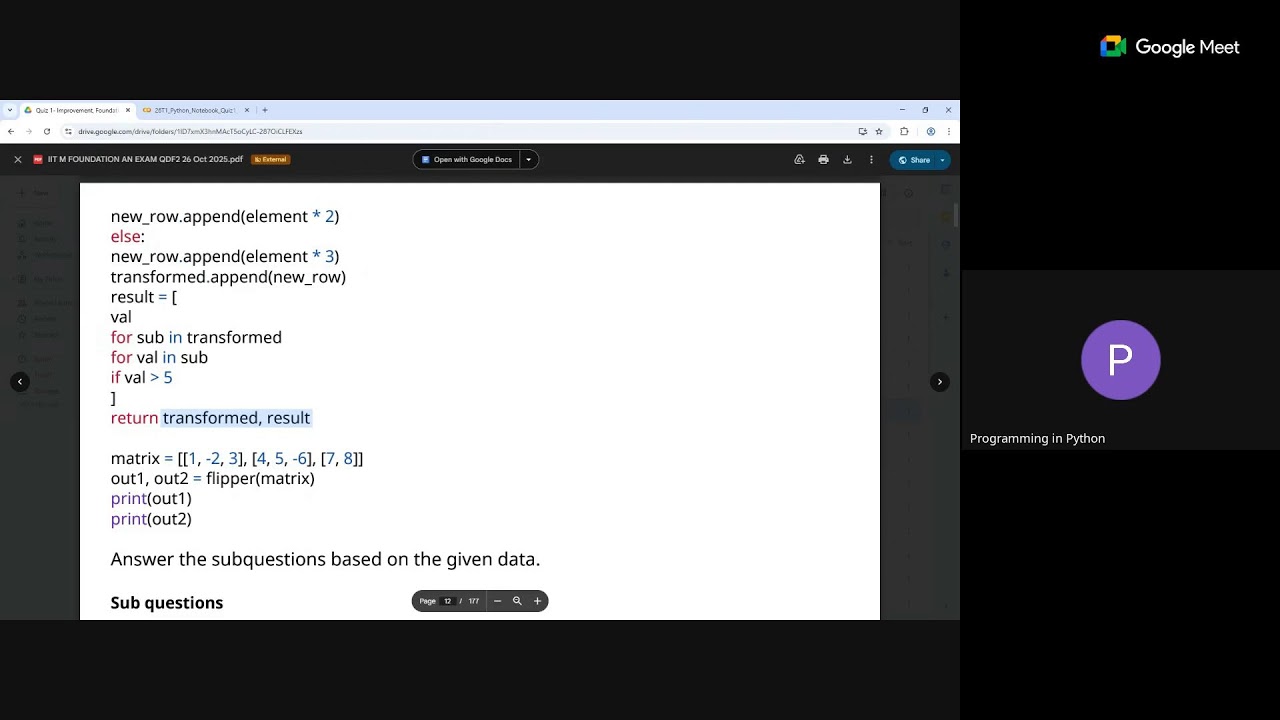 Python Live Session | Quiz 1 Revision | T1-2026