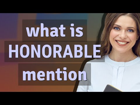 Honorable mention | meaning of Honorable mention