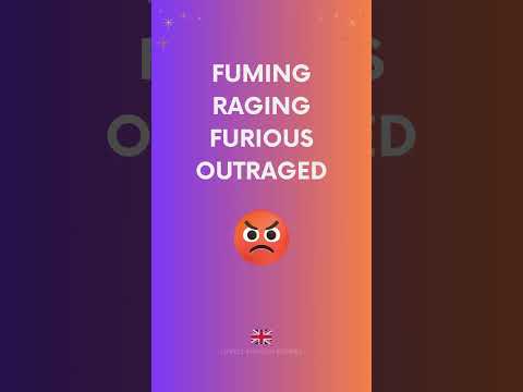 Synonyms for ANGRY | Different words to describe ANGRY😡 | Learn British English advanced vocabulary